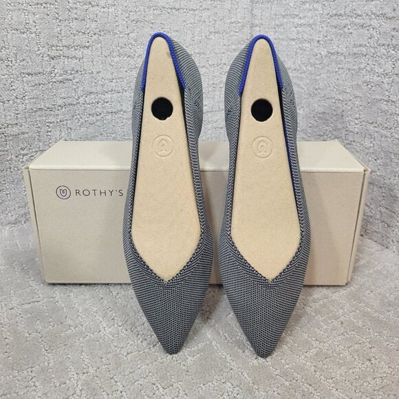 Rothy's | Shoes | Rothys The Point Cloud Grey Pointed Toe Slip On Flat ...